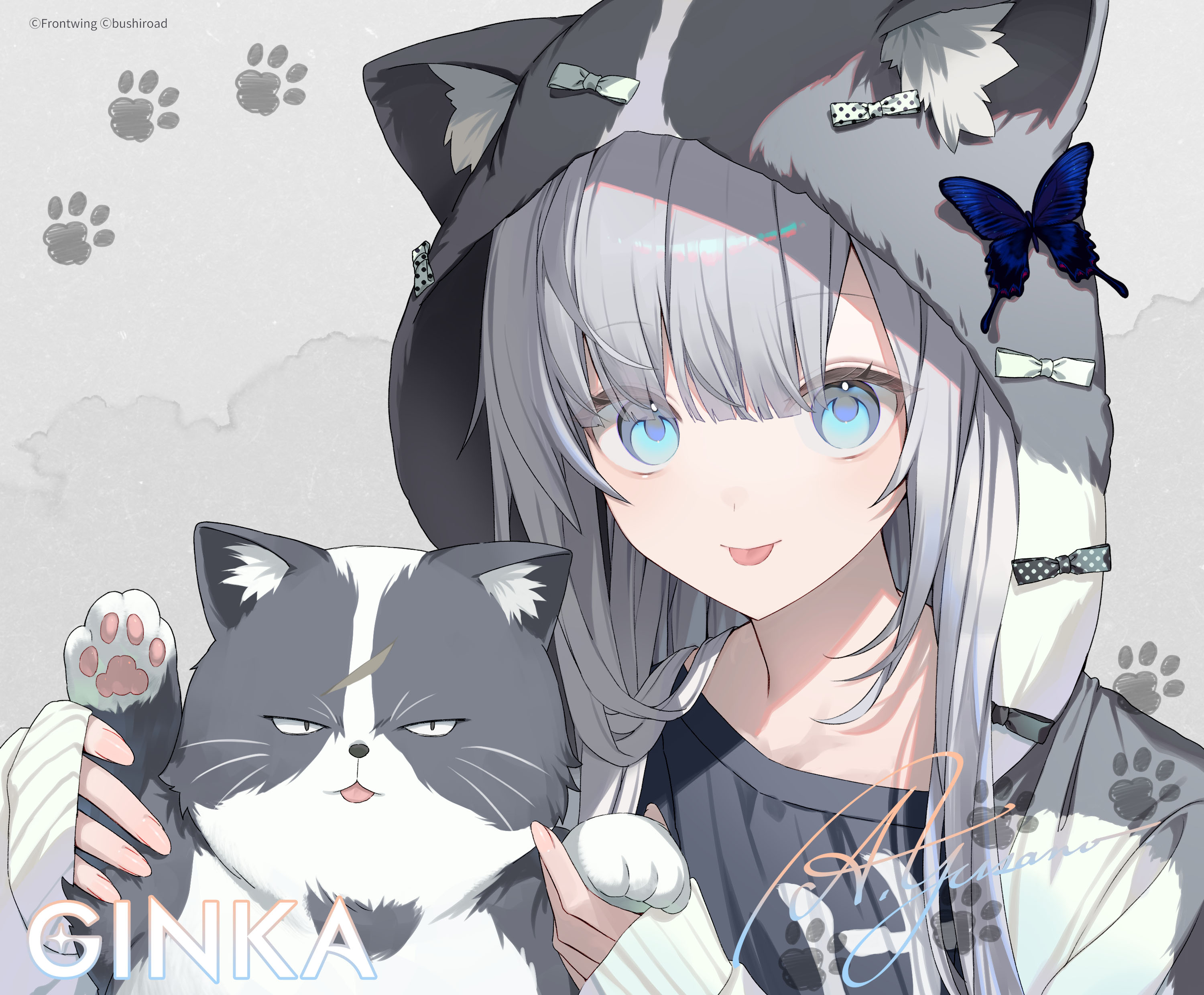 front wing yusano ginka (front wing) animal ears neko nekomimi pajama | #1195259 | yande.re